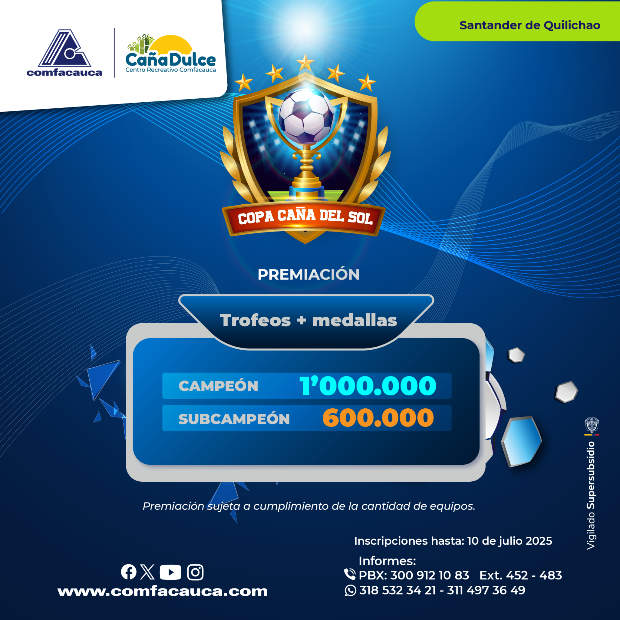 Copa de Fútbol Caña del Sol » Comfacauca