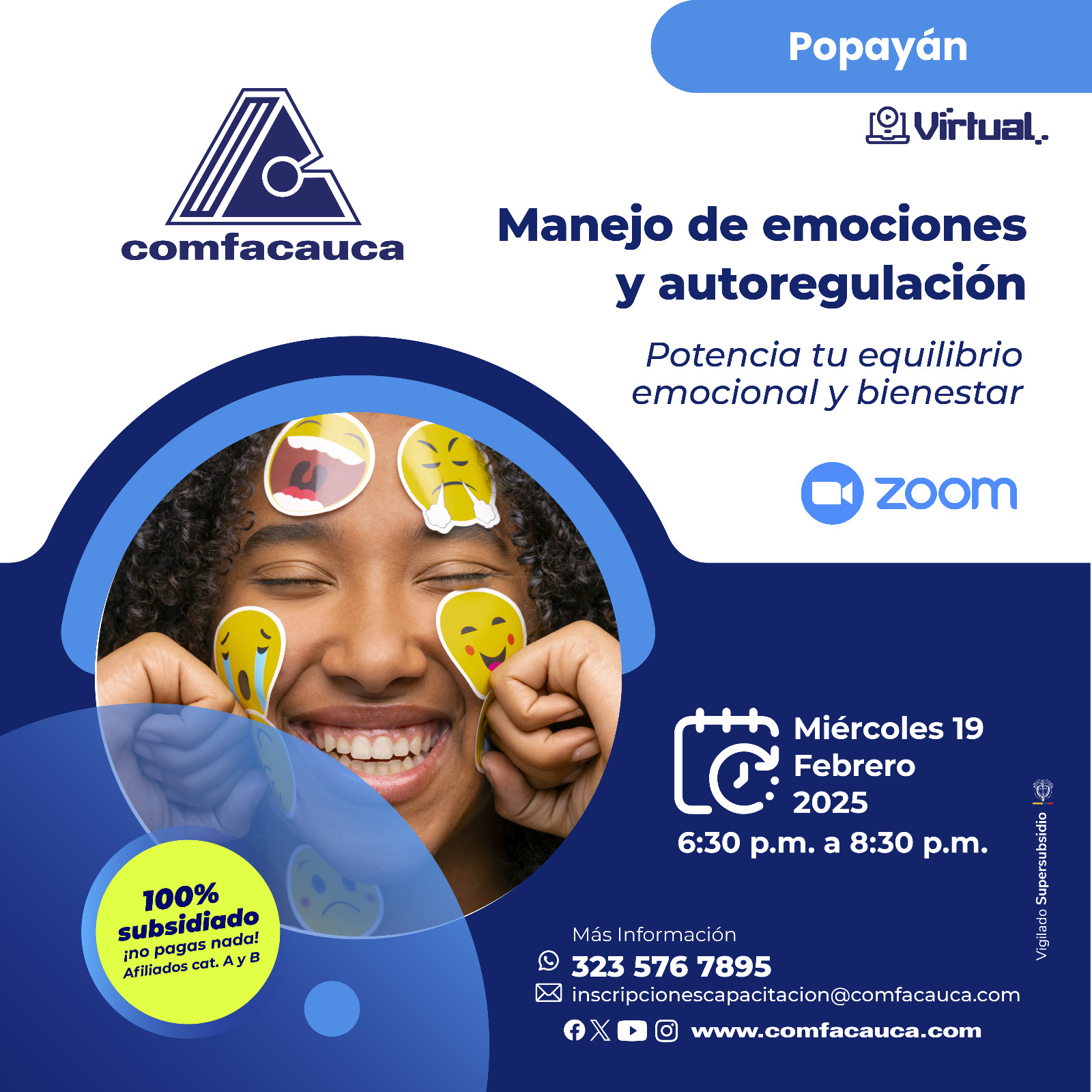Taller virtual: manejo de emociones » Comfacauca
