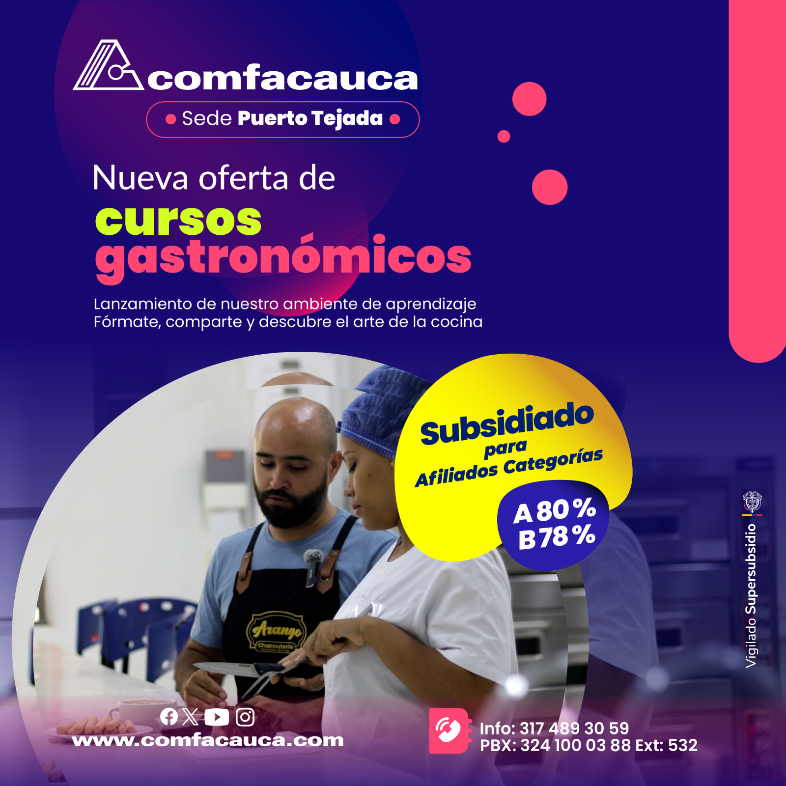 Nueva oferta de Capacitación gastronómica Pto Tejada » Comfacauca
