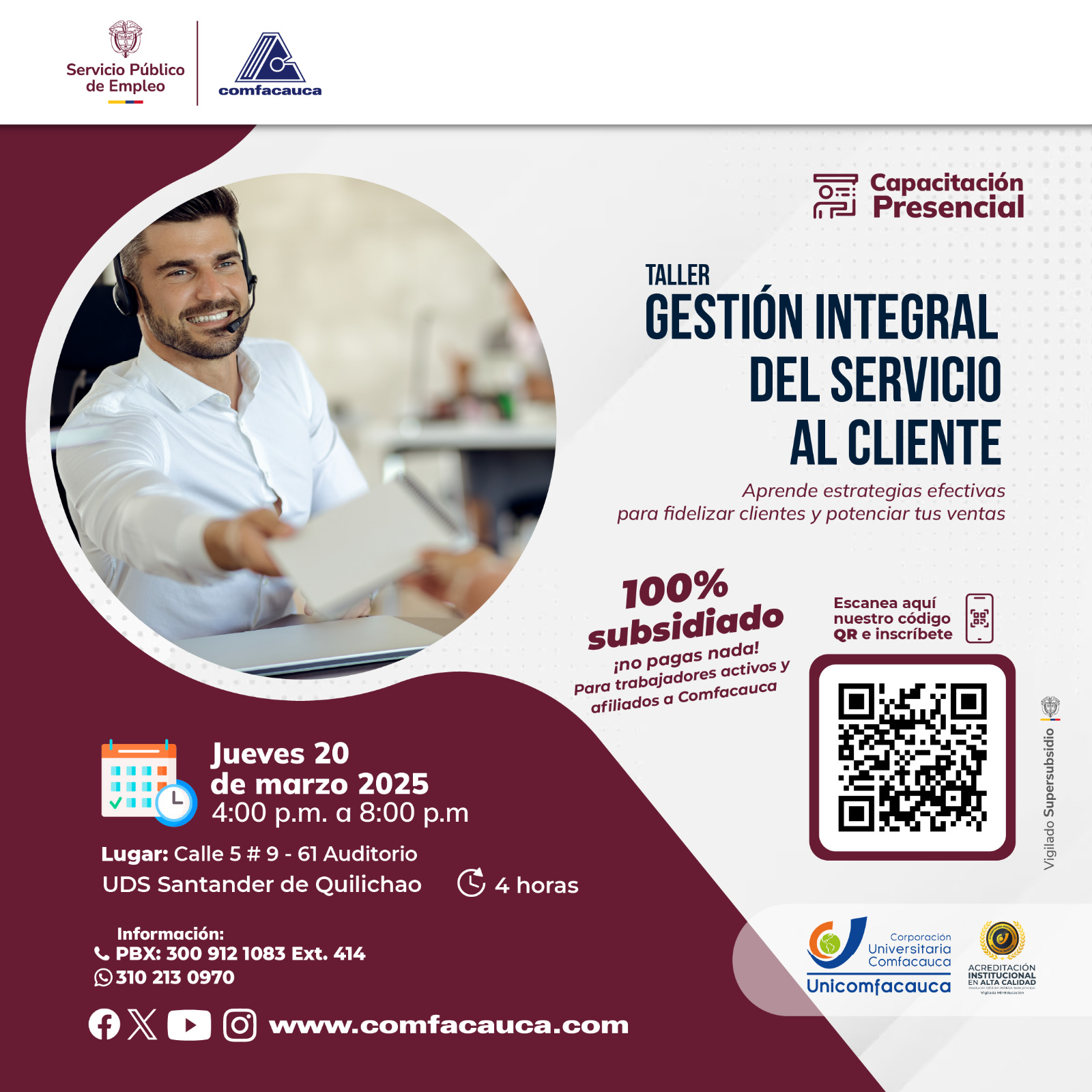 Taller Gestión integral del servicio al cliente » Comfacauca