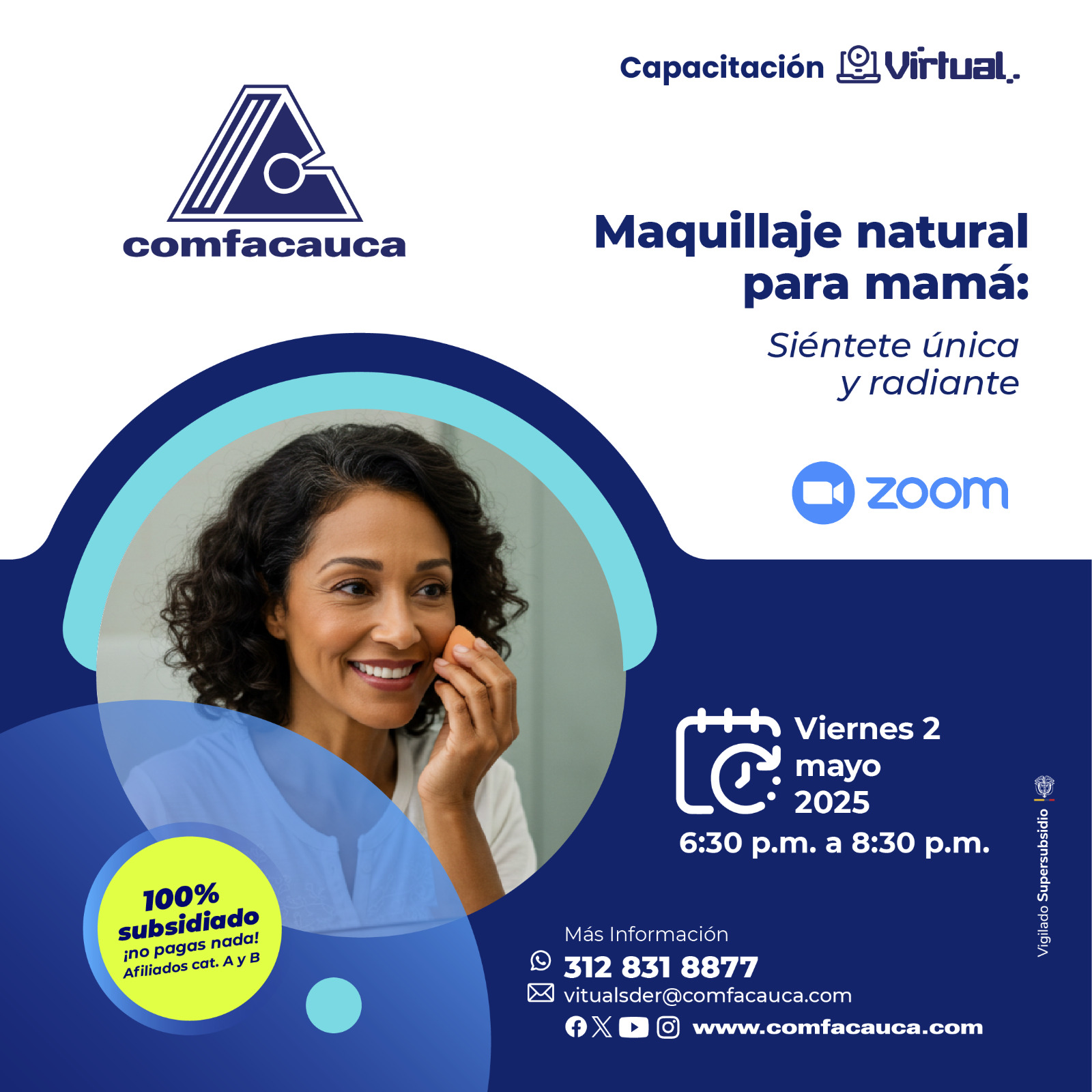 Taller maquillaje natural para mamá » Comfacauca