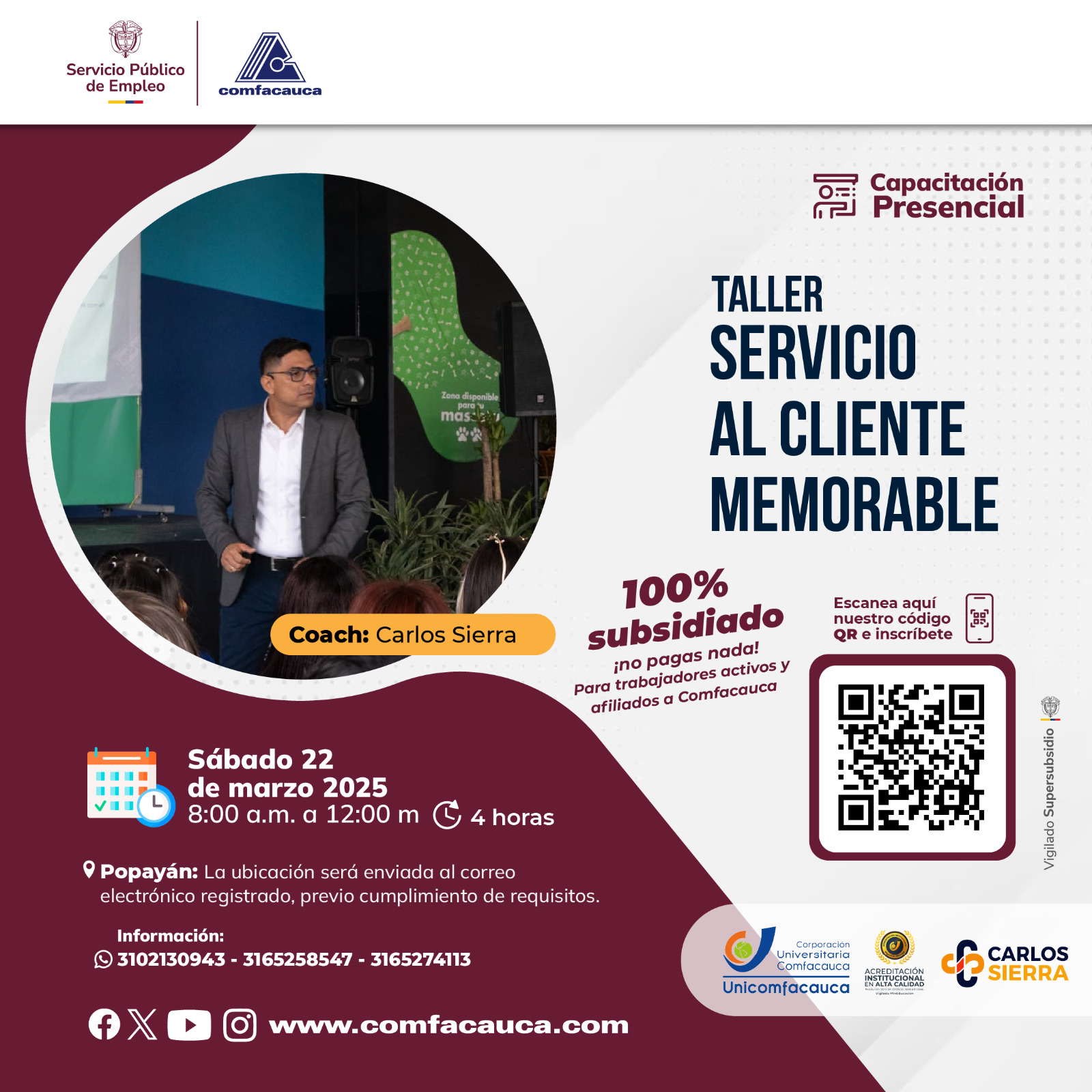 Taller servicio al cliente memorable » Comfacauca