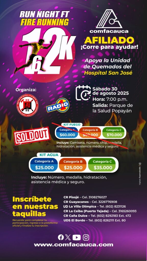 Carrera Fire Running Bomberos 2025 » Comfacauca